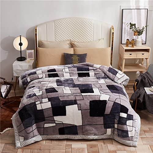 LGYKUMEG Korean Style Throw Blanket 59"x79",Fleece Plush Mink Blanket,2 Ply, Soft,Warm,Thick Raschel Printed Mink Blanket for Autumn,Winter,Bed and Sofa,150x200cm2kg