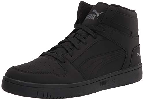 PUMA Mens Rebound Layup Sneaker, NUBUCK PUMA Mens Black-PUMA Mens Black-CASTLEROCK, 9.5