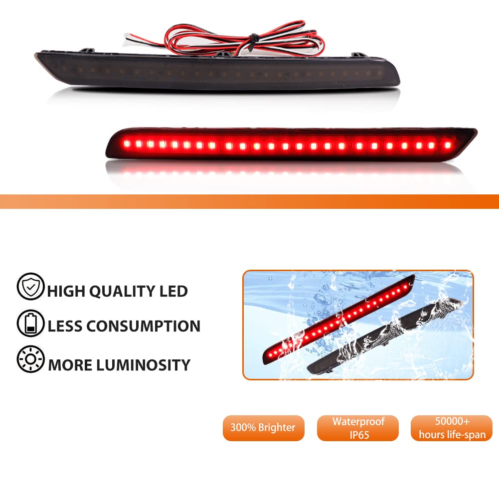 ADIIL 2PCS Smoked Lens Red LED Rear Fog Light Bumper Reflectors Brake Tail Lamps For 2020 2021 2022 Toyota GR Supra