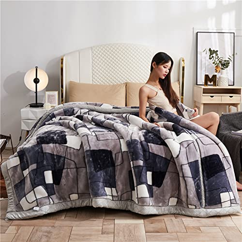 LGYKUMEG Korean Style Throw Blanket 59"x79",Fleece Plush Mink Blanket,2 Ply, Soft,Warm,Thick Raschel Printed Mink Blanket for Autumn,Winter,Bed and Sofa,150x200cm2kg