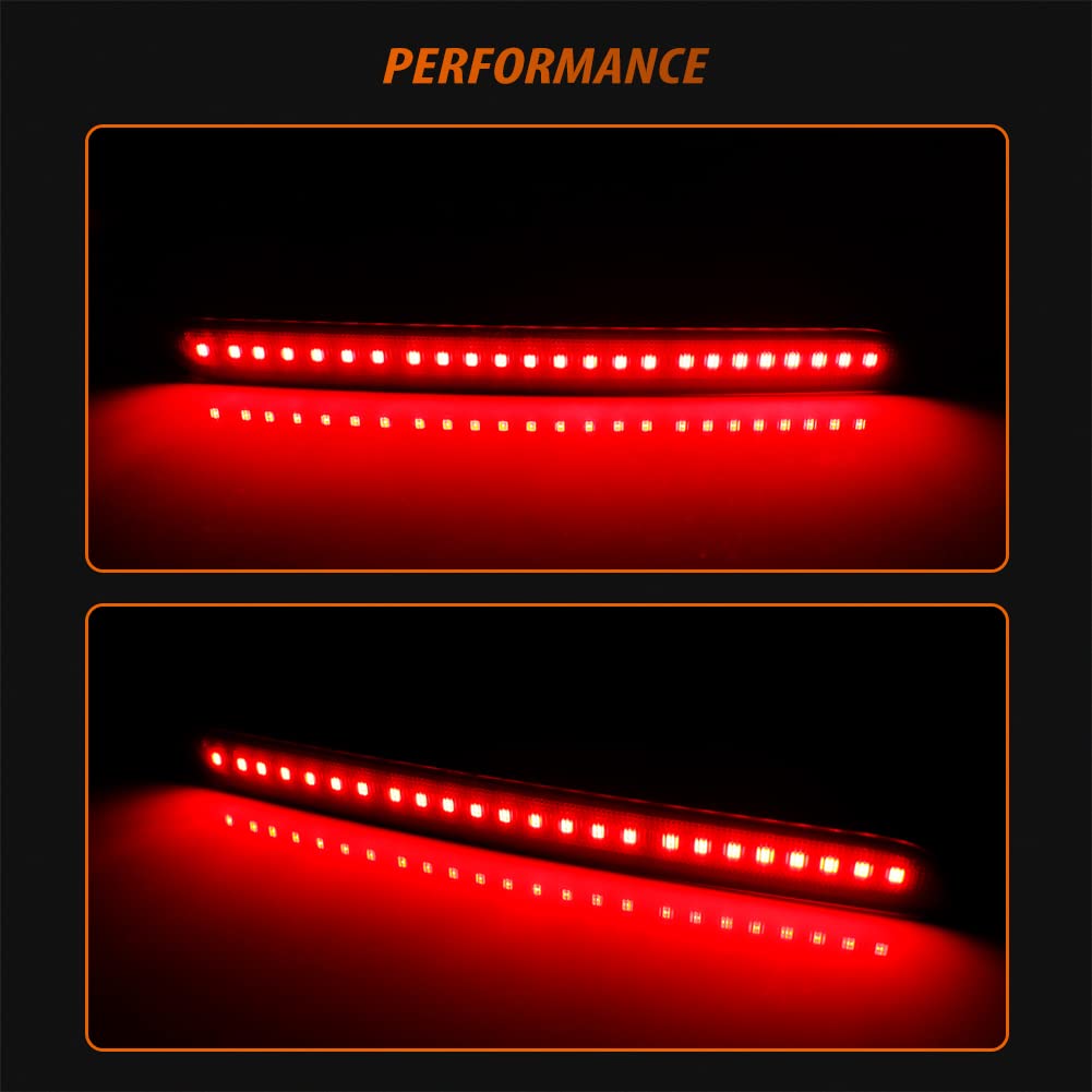 ADIIL 2PCS Smoked Lens Red LED Rear Fog Light Bumper Reflectors Brake Tail Lamps For 2020 2021 2022 Toyota GR Supra