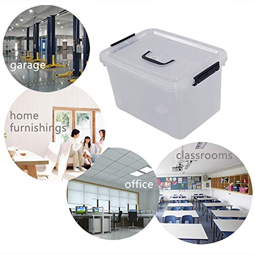 AnnkkyUS 4-pack Clear Boxes, Plastic Storage Bin with Lid, 10.5 Quarts