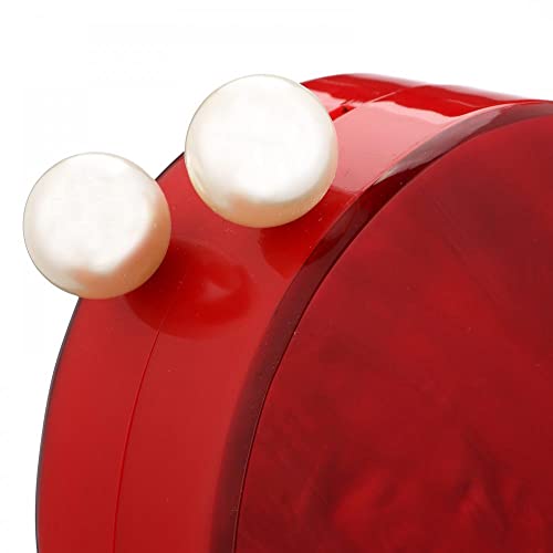 Simcat Women Heart Shape Clutch Purse Velvet Shoulder Bag Evening Handbags (Red)