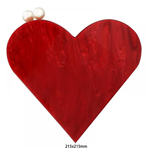 Simcat Women Heart Shape Clutch Purse Velvet Shoulder Bag Evening Handbags (Red)
