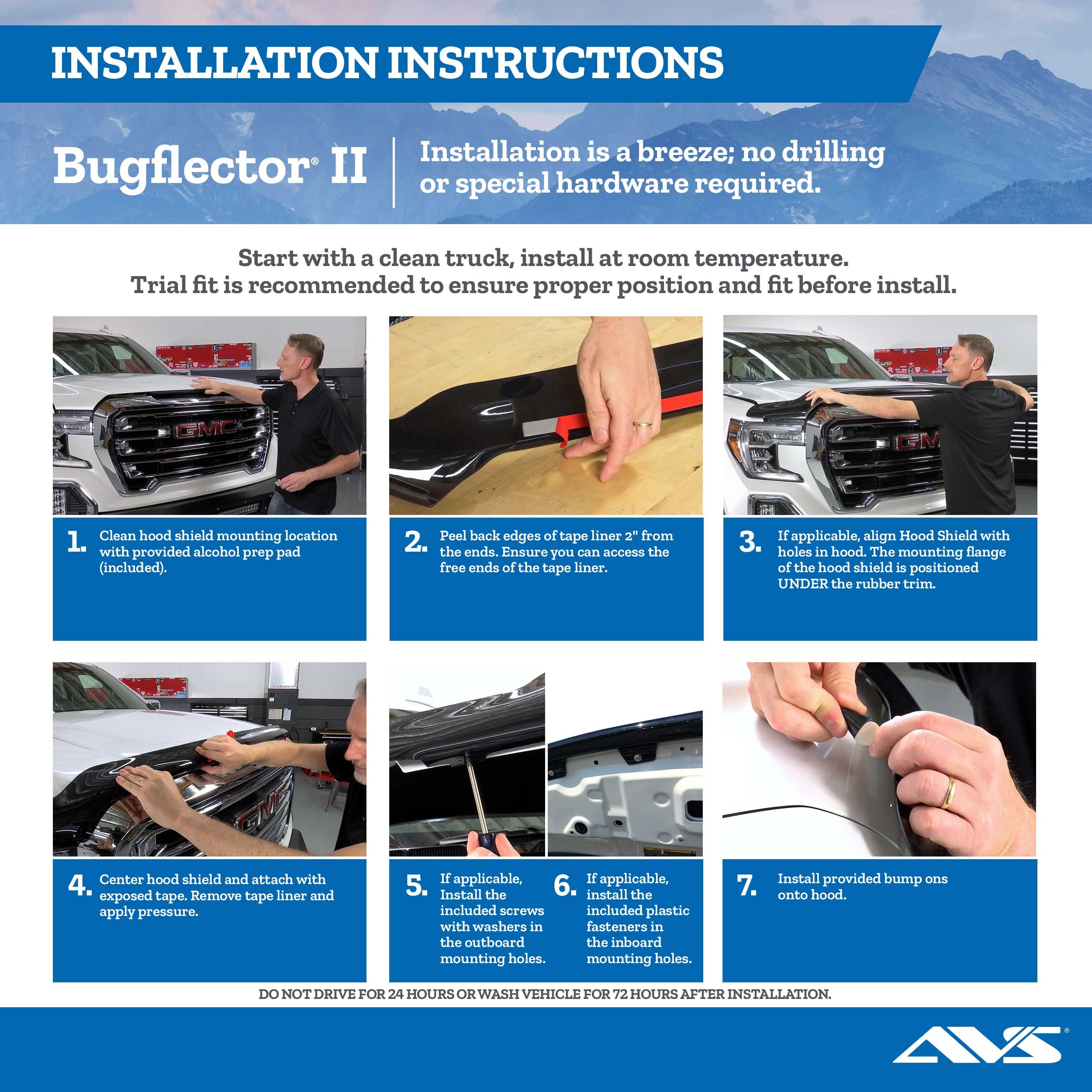 Auto Ventshade [AVS] Bugflector II / Hood Shield | High Profile | Smoke Color, 1 pc. | 25016 | Fits 2008 - 2013 Ford Econoline Vans, 2008 - 2023 Ford E-450 Super Duty
