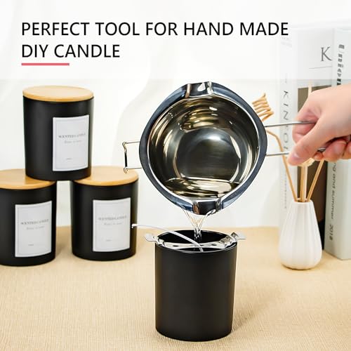 15 Pack Empty Clear Candle Jars with Bamboo Lids,10 OZ Glass Candle Jars for Making Candles,Bulk Jars for Making Candle Containers-Dishwasher Safe (Black)