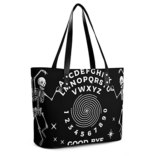 YongColer Goth Tote Bag, Witch Big Purse Shoulder Handbag for Women, Gothic Black Design 1