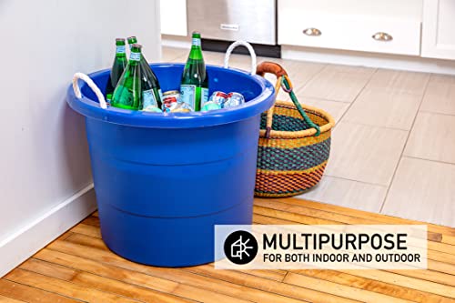 United Solutions 19 Gallon Rope Handle, Heavy-Duty Organization and Easy-Access Storage Tub, Multi-Purpose, Made with Rugged Plastic, Pack of 2, 2-Pack, Blue, 2 Count
