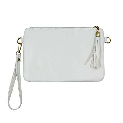 Amamcy Women Quilted Wristlet Clutch with Tassel Envelope Bag Lightweight Clutch Handbag Faux Leather Wallet for Ladies