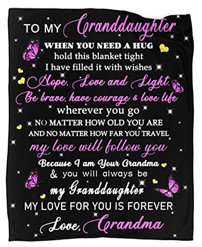 to My Granddaughter Blanket from Grandmom Throw Blankets Throws for Christmas Birthday Gifts 50X60 Inch
