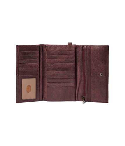 HOBO Keen Wallet For Women - Snap Closure With Exterior Back Slip Pocket, Compact and Practical Easy Carry Wallet Plum One Size One Size