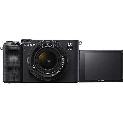 Sony Alpha a7C Mirrorless Digital Camera with 28-60mm Lens (Black) (ILCE7CL/B) + 64GB Memory Card + NP-FZ-100 Battery + Corel Photo Software + Case + External Charger + Card Reader + More (Renewed)