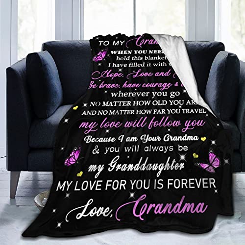 to My Granddaughter Blanket from Grandmom Throw Blankets Throws for Christmas Birthday Gifts 50X60 Inch