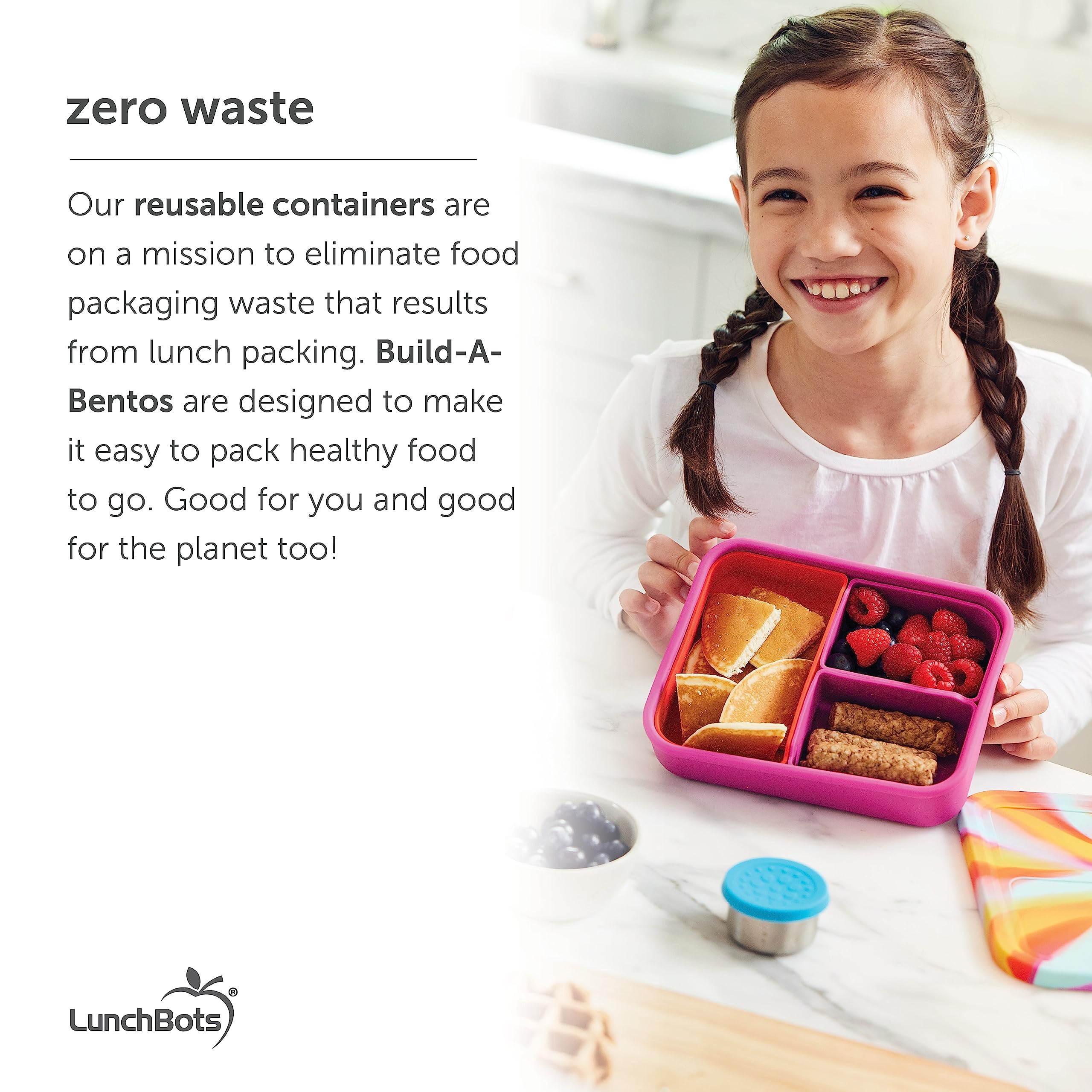 LunchBots Build -a- Bento Lunch Box, Silicone Bento Box for Kids, Multi-Compartment Lunch Container, Oven & Dishwasher Safe, BPA Free, 28 oz - Yellow