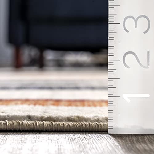 nuLOOM Marita Distressed Geometric Area Rug, 5' x 8', Beige