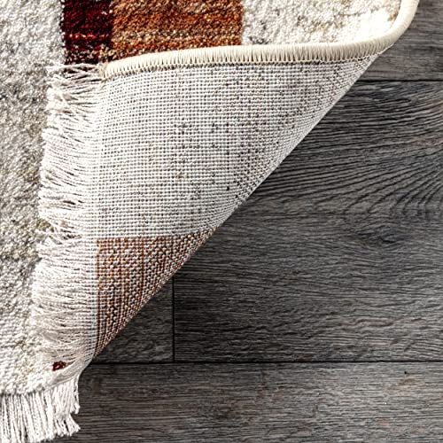 nuLOOM Marita Distressed Geometric Area Rug, 5' x 8', Beige