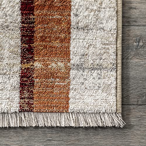 nuLOOM Marita Distressed Geometric Area Rug, 5' x 8', Beige