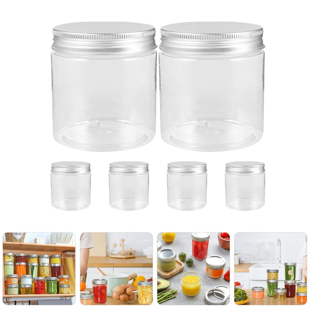 Kichvoe 6pcs honey pot honey jar jars syrup dispenser plastic sealing jar jam storage bottles sealing jam bottles clear jam jar for home jam jar with lid pet plastic small Mason