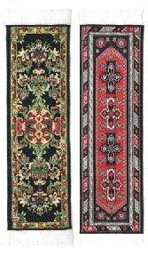 Oriental Carpet Bookmarks - Authentic Woven Fabric - Black Collection - 2 bookmark designs -Beautiful, Elegant,Cloth Bookmarks! Best Gifts & Stocking Stuffers for Men,Women,& Teachers!