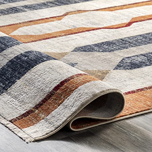 nuLOOM Marita Distressed Geometric Area Rug, 5' x 8', Beige