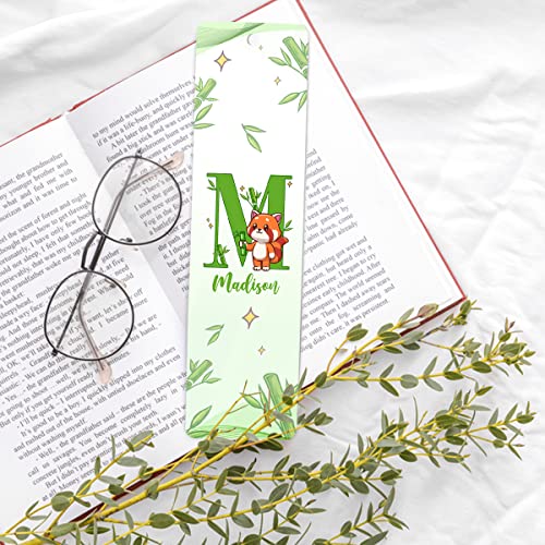 GOLEEX Personalized Initial Bookmark Red Panda Magnetic Bookmarks Customized Name Letter Page Markers Cute Bookworm Gifts for Book Lovers Readers Students Kids Women at Christmas