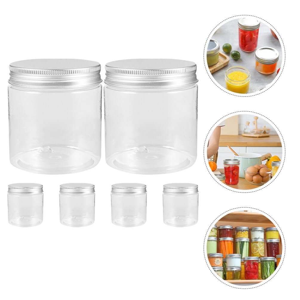 Kichvoe 6pcs honey pot honey jar jars syrup dispenser plastic sealing jar jam storage bottles sealing jam bottles clear jam jar for home jam jar with lid pet plastic small Mason