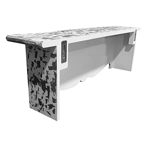 The Urban Port 28-Inch Wooden Floating Wall Shelf with Engraved Floral Details