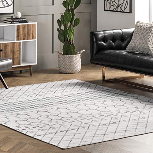 nuLOOM Moroccan Blythe Machine Washable Accent Rug, 2' x 3', Grey