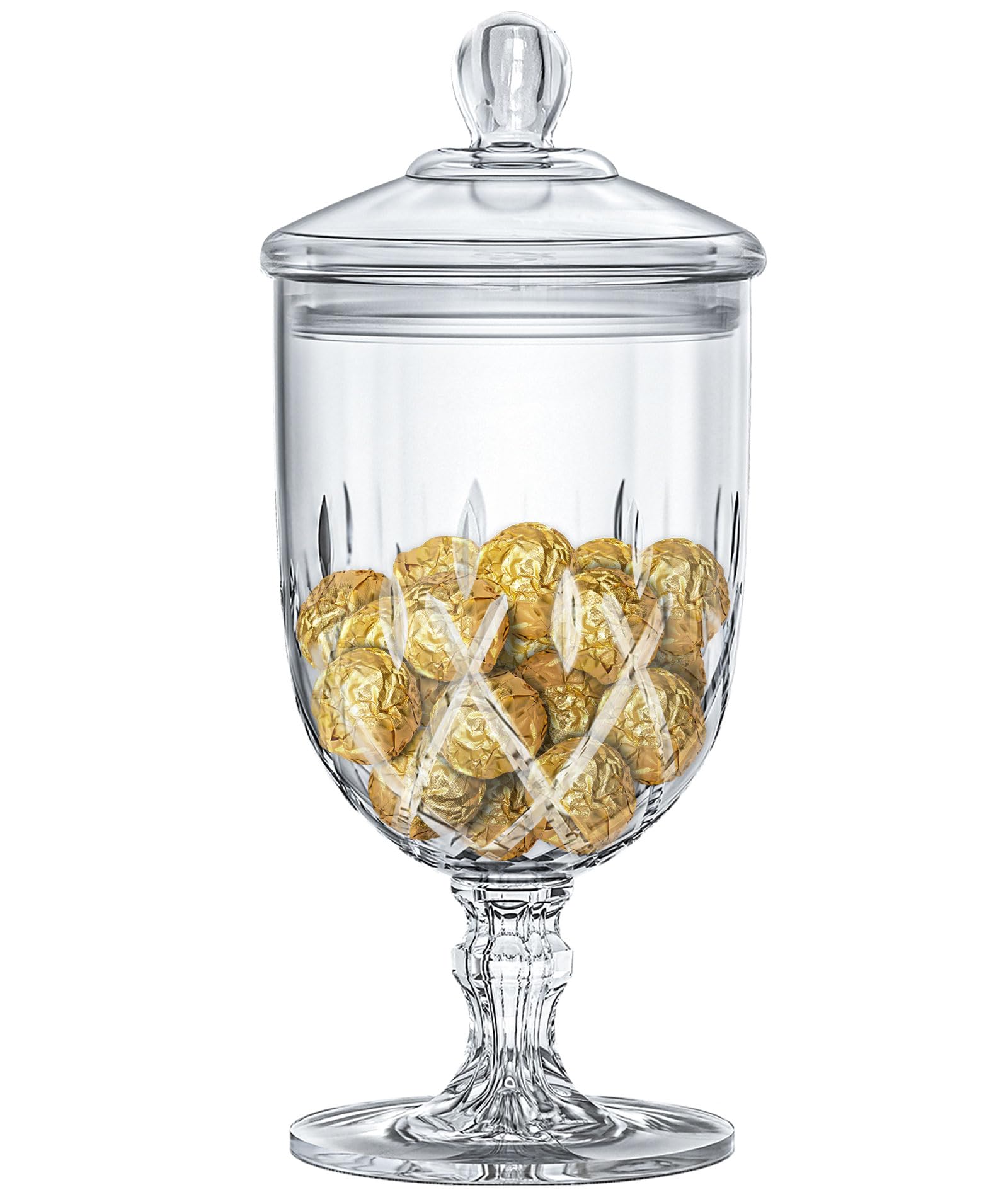 baflovga Candy Jars with Airtight Lids, 71 OZ Acrylic Cookie Jars, Plastic Apothecary Jars, Elegant Storage Canisters for Candy Buffet, Bathroom, Party, Wedding, Break-Resistant, Clear