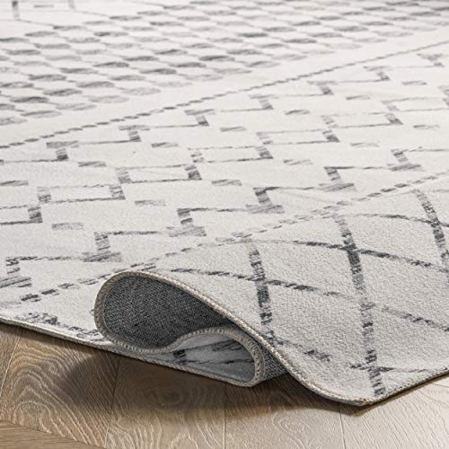 nuLOOM Moroccan Blythe Machine Washable Accent Rug, 2' x 3', Grey