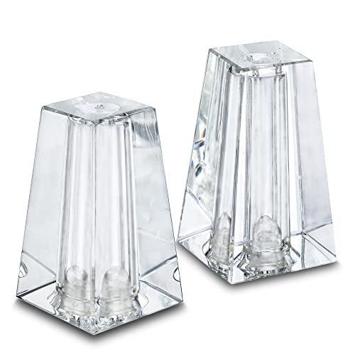 Set 2 Mini Crystal Salt & Pepper Shakers Set,Modern Art Glass Kitchenware Ornaments,Essential Dining Table Refillable Tool Creative Housewarming Gift