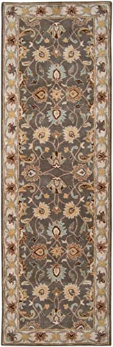 Mark&Day Area Rugs, 2x8 Paris Traditional Khaki Runner Area Rug, Brown/White/Beige Carpet for Hallway, Bedroom or Kitchen (2'6" x 8' Runner)