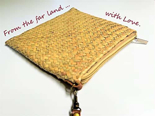 ViJade Handmade Seagrass Woven Straw Wallet Purse Handbag with Fabric Lining for Varied Occasions and Lifestyles