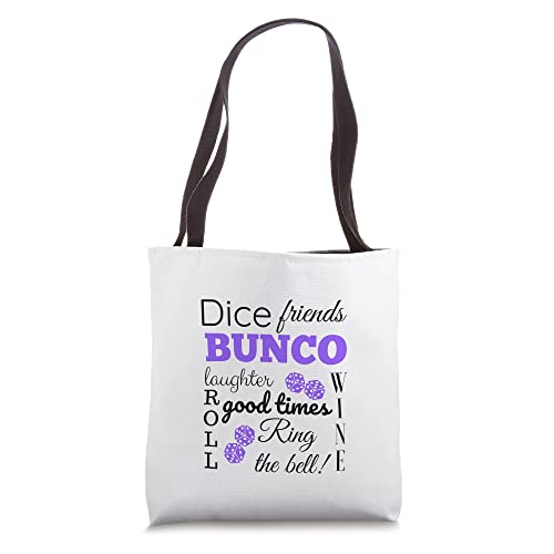 Bunco Dice Good Times Word Cloud Prize Tote Bag
