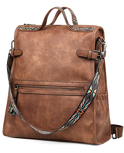 FADEON Womens Backpack Purse Designer Ladies Shoulder Bag Vegan Leather Large Travel Backpacks Purses for Women