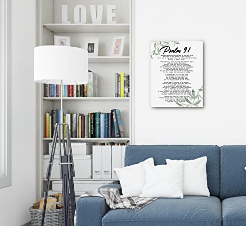 Inspirational Quotes Canvas Wall Art, Psalms 91 Wall Art Sign, Spiritual Wall Decor Sign, Bible Verse Print, Scripture for The Home or Office Sign, Christian Scripture Wall Decor 12x15
