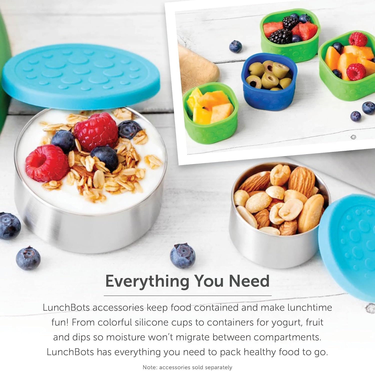 LunchBots Medium Uno Stainless Steel Sandwich Container - Open Design for Wraps - Salads or a Small Meal - Eco-Friendly - Dishwasher Safe and BPA-Free - Green Dots