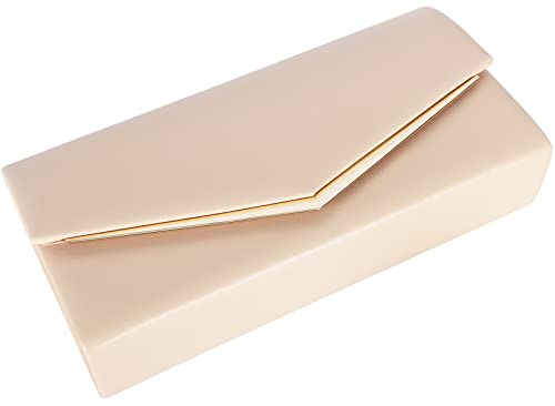 Venoline Women~'s Evening Handbag Vegan Leather Ladies Envelope Clutch Classic Elegant Purse Bags Nude