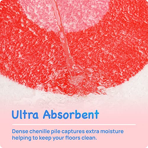 Snack Break | Cute Red Heart Rug for Bathroom, Bedroom and Living Room | Non-Slip Backing | Ultra Soft Machine Washable Microfiber