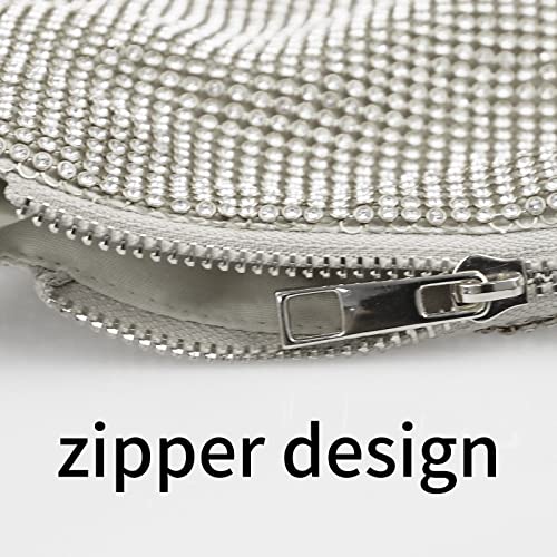 Women Rhinestone Purse Sparkly Hobo Bag Crystal Clutch Purses Shiny Handbag Shoulder Bags for Party Evening Prom Wedding