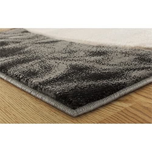 MDA Home Orelsi Gray/Cream Contemporary Polypropylene Area Rug - 5'2" x 7'5"