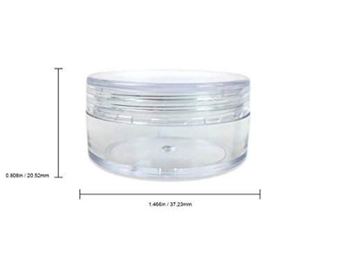 Beauticom 10g/10ml (0.35 Fl Oz) Round Clear Jars with Round Top Lids for Creams, Lotions, Make Up, Powders, Glitters, and more... (Color: Clear Lid, Quantity: 40 Pieces)