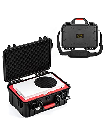 DEVASO Carrying Case for Xbox Series S, Professional Deluxe Waterproof Case Soft Lining Hard Case with Shoulder for Xbox Series S and Other Accessories Storage