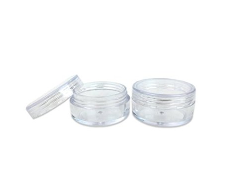 Beauticom 10g/10ml (0.35 Fl Oz) Round Clear Jars with Round Top Lids for Creams, Lotions, Make Up, Powders, Glitters, and more... (Color: Clear Lid, Quantity: 40 Pieces)