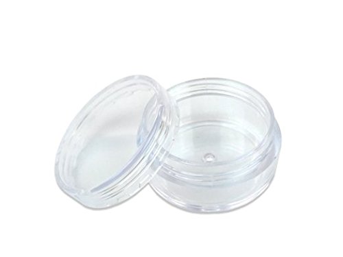 Beauticom 10g/10ml (0.35 Fl Oz) Round Clear Jars with Round Top Lids for Creams, Lotions, Make Up, Powders, Glitters, and more... (Color: Clear Lid, Quantity: 40 Pieces)