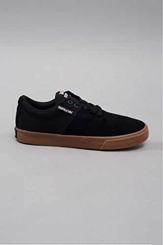 SUPRA Men's Stacks Vulc II Skate Shoe, Black-Gum, 14.5