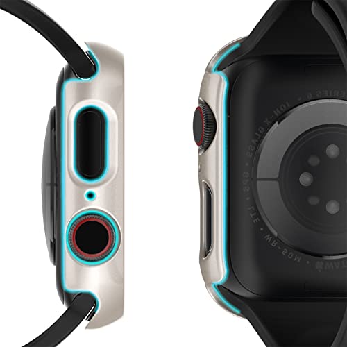 Landhoo 6 Pack case for Apple Watch Series SE/6/5/4 44mm Screen Protector with Tempered Glass, Hard PC HD Full Cover Protective iwatch.