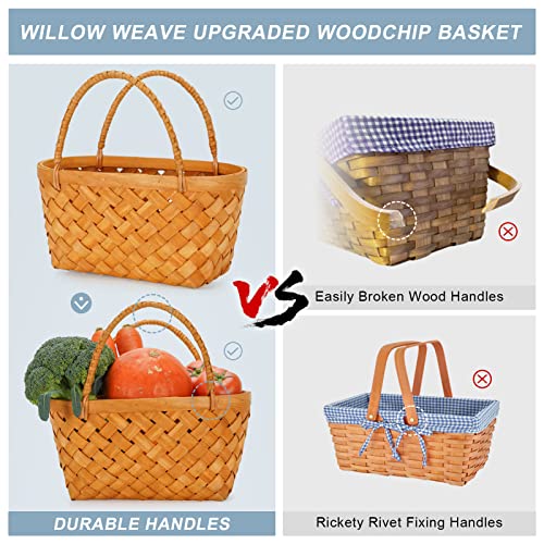 Easter Baskets for Kids | Small Picnic Basket | Wicker Baskets for Gifts Empty | Flower Basket | Small Wicker Basket with Handle for Easter, Egg Gathering, Kids Toy, Valentineās, Birthday, Honey