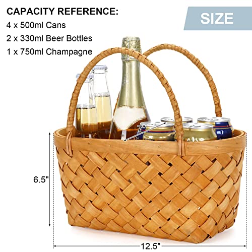 Easter Baskets for Kids | Small Picnic Basket | Wicker Baskets for Gifts Empty | Flower Basket | Small Wicker Basket with Handle for Easter, Egg Gathering, Kids Toy, Valentineās, Birthday, Honey