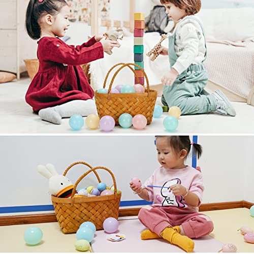 Easter Baskets for Kids | Small Picnic Basket | Wicker Baskets for Gifts Empty | Flower Basket | Small Wicker Basket with Handle for Easter, Egg Gathering, Kids Toy, Valentineās, Birthday, Honey